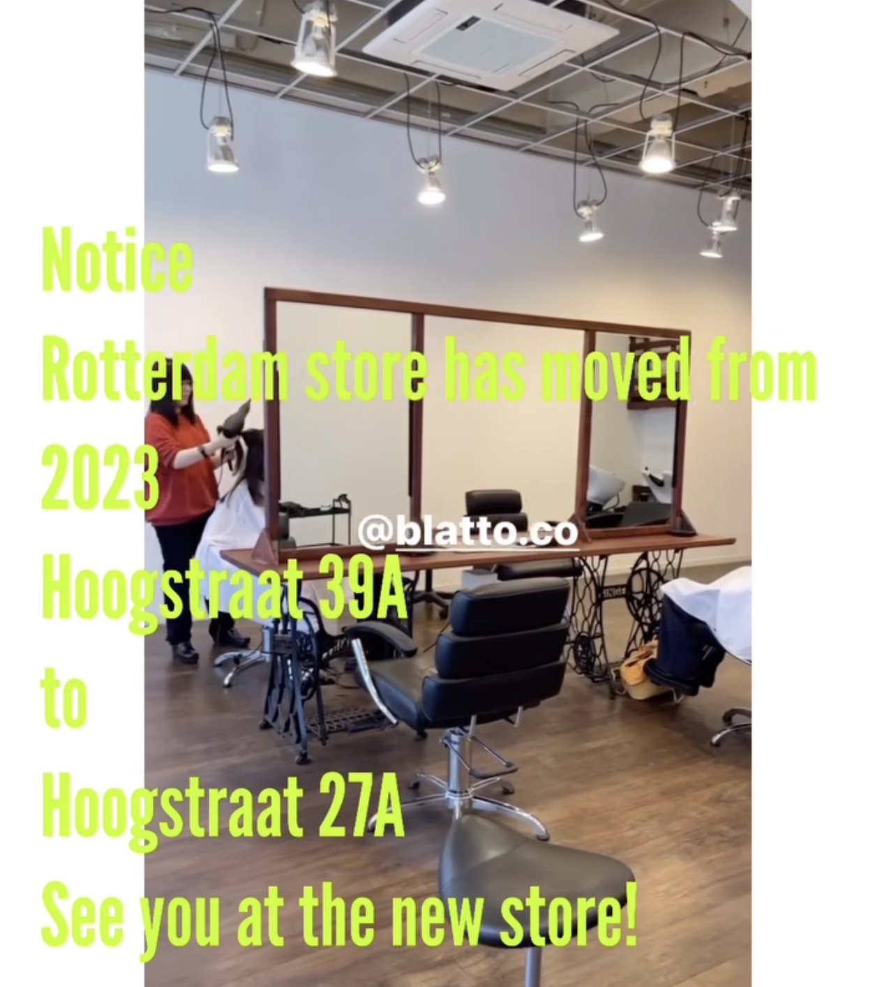 Notice of Store relocation Rotterdam | Blatto.